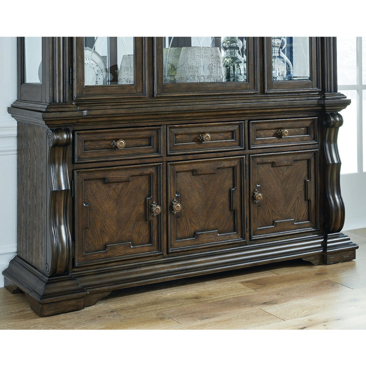 Maylee Buffet - Dark Brown - (D947-80) | Smiley's Furniture