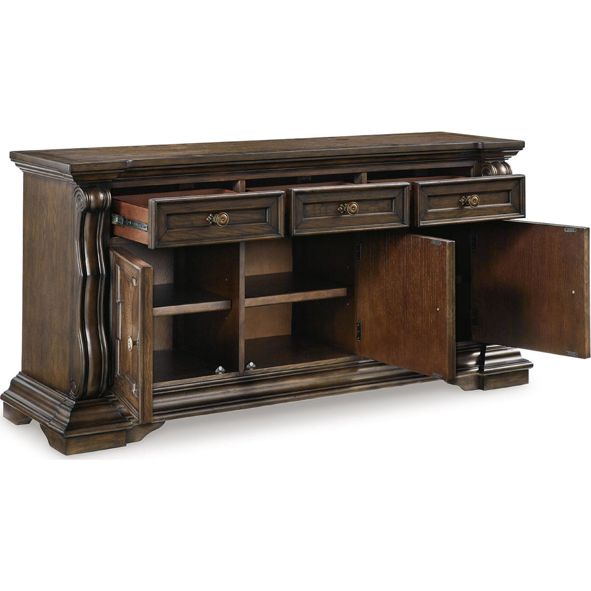 Maylee Buffet - Dark Brown - (D947-80) | Smiley's Furniture